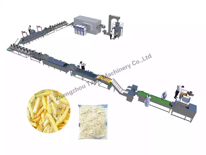 1000KG/H Automatic Frozen French Fries Production Line